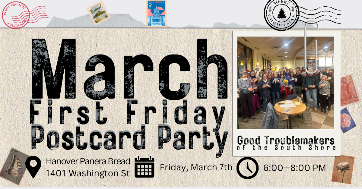 First Friday Postcard Party (March) · MassDems